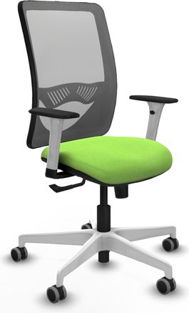 Piqueras y Crespo Ergonomischer Stuhl Zulema mit schwarzen und wei&szlig;en Armlehnen, h&ouml;henverstellbare Lendenwirbelst&uuml;tze, mit 3 Positionen, Grau/Pistazie