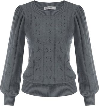 Grace Karin Sweat-Shirt en Polyester pour Femmes, Pull dhiver à Manches Longues, Pull tricoté décontracté, Cl834-18 S