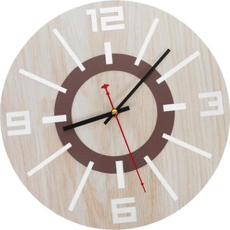 DOITOOL Runde Wanduhr Aus Holz Leise Funkuhr Geräuschlose Uhr Im Jahrhundertstil Holzdekoration Für Schlafzimmer Küche Büro Wohnzimmer