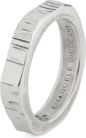 Emanuele Bicocchi Kleiner Ring mit geh&auml;mmertem Band - Silber