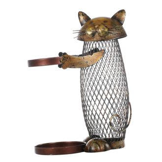 Soimiss Eisen Weinflaschenhalter Katze Form Multifunktionales Weinregal mit M&uuml;nzfach f&uuml;r K&uuml;che Bar Wohnzimmer Deko Praktischer Flaschenhalter und Aufbewahrung