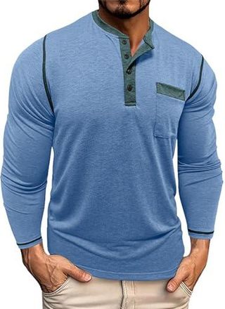 Generic Polo tendance tendance pour homme, coupe classique, v&ecirc;tement de travail d&eacute;contract&eacute;, chemise l&eacute;g&egrave;re et respirante, tuniques de vacances, bleu clair, 3