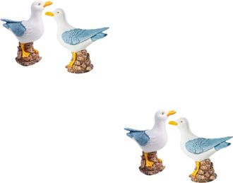 Garneck 2 Sätze Möwe Modell Ornamente Küsten Nautisch Möwe-Desktop-Ornament Möwe Im Mediterranen Stil Möwenmodell Mit Strandmotiv Möwenfiguren Möwe Figur Orna