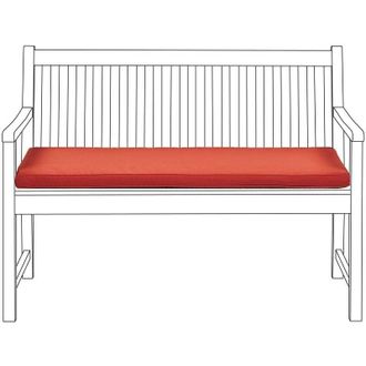 Beliani Coussin dAssise pour Banc de Jardin en Tissu Hydrofuge Anti-UV et Anti-Taches Rouge Fonc&eacute; Id&eacute;al pour Ext&eacute;rieur Moderne et Classique Beliani