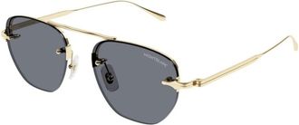 Montblanc Montblanc, Homme, Accessoires, Jaune, Taille: 52 MM Mb0404S 001 Lunettes de soleil