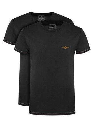 Aeronautica Aeronautica Militare T-Shirt-Set AM1UTI003B Schwarz Slim Fit
