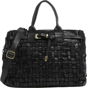 Campomaggi Femme, Sacs, Noir, Taille: ONE Size Sac à Bandoulière en Cuir Clouté Noir