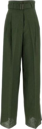 Max Mara Femme, Pantalons, Vert, Taille: 38 FR Wide Pantalons