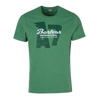 Barbour Grafik-Print Racing Green T-Shirt - - Tops - Herren - Gr&uuml;n - L