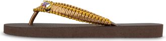 UZURII Slipper & Pantoletten - flip flop Taupe Macrame Switch - Gr. 37_38 - in Braun - f&uuml;r Damen