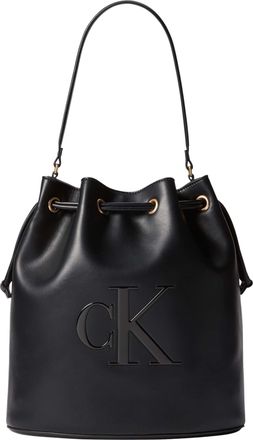 Calvin Klein Damen Bold Ck Large Bucket Bag Lv04f3232g Beuteltasche, Black (Black)