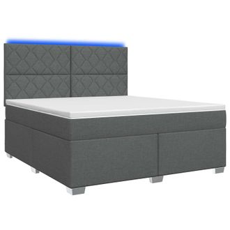 vidaXL Letto Box Spring Con Materasso Grigio Scuro 140 X 190 Cm Vidaxl
