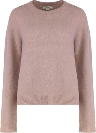Vince Femme, Pulls, Rose, Taille: 38 FR Pull ras du cou en mélange dalpaga brossé