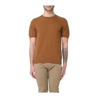 Drumohr Homme, Tops, Brun, Taille: XL T-shirt en coton à manches courtes