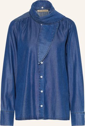 Smith & Soul Bluse In Jeansoptik Mit Abnehmbarer Schluppe blau