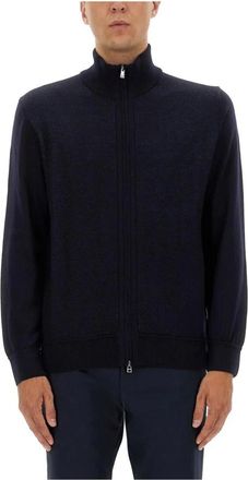 HUGO BOSS Homme, Pulls, Bleu, Taille: XL Pull zipp&eacute; &agrave; col montant