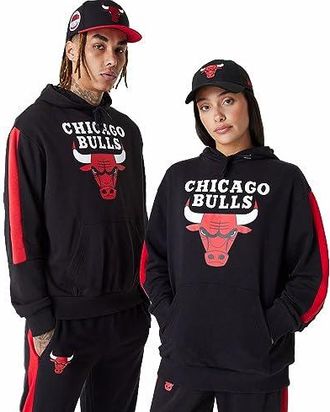 New Era Sweat &agrave; Capuche NBA Chicago Bulls Color Block Oversize Noir