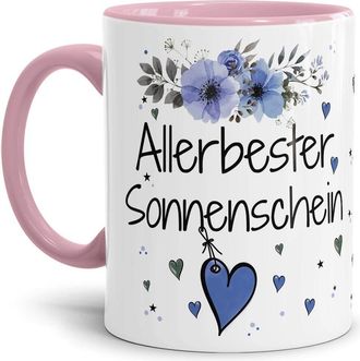 Tassendruck Tasse mit Spruch - Allerbester Sonnenschein m&auml;nnlich - Bedruckter Kaffeebecher mit s&uuml;&szlig;em Motiv - Geschenkidee f&uuml;r Lieblingsmenschen - Innen & Henkel R