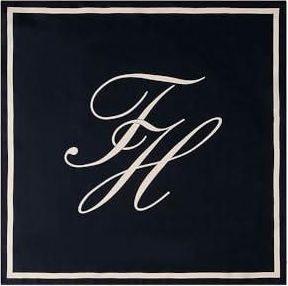 Tommy Hilfiger Tommy Script Silk Scarf Aw0Aw18223 &Eacute;charpe l&eacute;g&egrave;re, Blue (Space Blue/Soft Cream), Taille Unique Femme