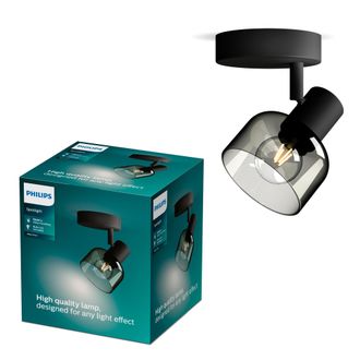 Philips Sleet LED 1er Spotleuchte, E14 Lampe nicht enthalten, Schwarz, IP20