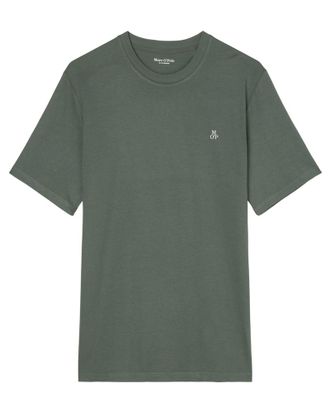 Marc O'Polo Unifarbenes T-Shirt mit kleinem Label-Print, Regular Fit in