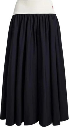 Ralph Lauren Femme, Jupes, Bleu, Taille: 38 FR Jupe Trap&egrave;ze avec Ceinture Contrast&eacute;e