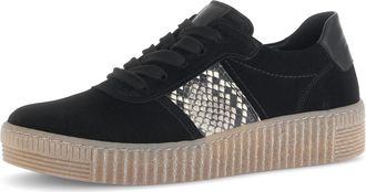 Gabor Damen Low-Top Sneaker, Frauen Sneaker,Trend-bewusst,Schmerz-lindernd,Schmerz-mindernd,Arbeit,buero,Lady,schwarz/Natur-schw,37.5 EU / 4.5 UK