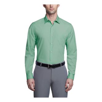 Van Heusen Herren Anzughemd, Popeline, Einfarbig Smokinghemd, Leaf, 39 cm Hals 86 cm-89 cm Ärmel