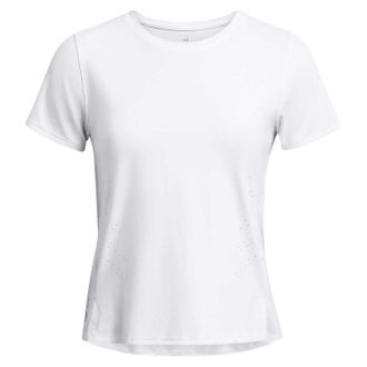 Under Armour Launch T-Shirt f&uuml;r Damen, Rundhalsausschnitt, Regul&auml;r (Wei&szlig;/Reflektierend)