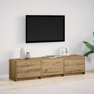 vidaXL vidaXL Meuble TV avec LED avec tiroir Ch&ecirc;ne artisan 165 x 34 x 40 cm