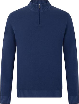 Fedeli Homme, Pulls, Bleu, Taille: M Pull zipp&eacute; &agrave; col montant