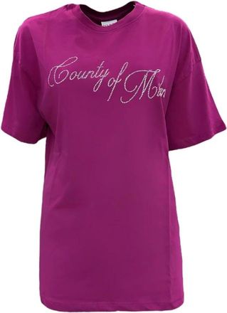 Marcelo Burlon Femme, Tops, Rose, Taille: 38 FR T-Chemises