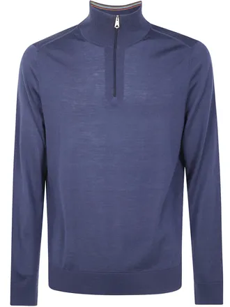 Paul Smith Sweater Zip Neck M1r.971Z. W03154 43 Greyish Blue