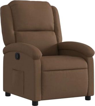 vidaXL Fauteuil Inclinable, Chaise de Relaxation avec Dossier et Repose-Pied, Siège Inclinable, Fauteuil TV de Salon, Moderne, Marron Tissu