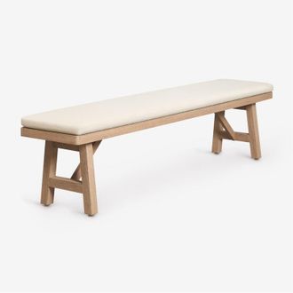 Sklum 190 cm Bank aus Akazienholz Dubai Rustikales Akazienbraun