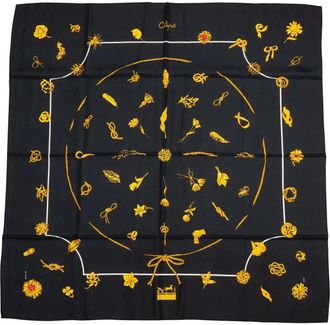 Herm&egrave;s T&uuml;cher & Schals - Hermes Classic Clips Silk Carre 90 Scarf Tuch - Gr. unisize - in Schwarz - f&uuml;r Damen