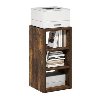 Furinno Kubikregal mit offenem Rücken, dekorativer Aufbewahrungsorganisator, 3-Kubus, Bernstein-Kiefer