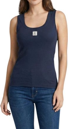 Fracomina Femme, Tops, Bleu, Taille: 38 FR Canotta a costine