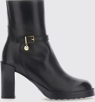 Tod's Stiefeletten aus glattem Kalbsleder mit hohem Blockabsatz