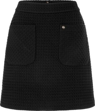 Marc Cain Minirock in Waffelpiqu&eacute; mit Taschen - - Skirts - Damen - Schwarzk - XS