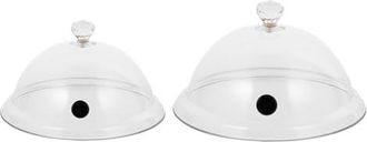 Angoily 2 Pièces Fumer Cloche Dôme Couvercle en Plastique Alimentaire Couverture pour Fumée Infuser Fumeur de Fumer Perfusion Plaques Bols