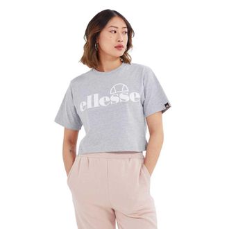 Ellesse Damen Silo Cropped Verkürztes T-Shirt, grau, 38