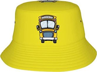 Generic Casual Chapeau de Pêcheur Bus Scolaire Chapeaux de Seau Unisex Bobs Homme pour Adultes Chasse Randonnée
