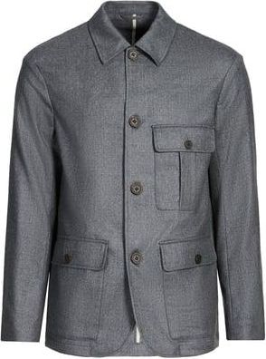 Emporio Armani Klassische Wollkragenjacke - grau