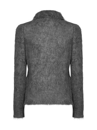 Chlo&eacute; Womens Polo Shirt Smoky Grey Alpaca-Blend Knitwear Sweater