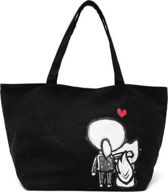 Karl Lagerfeld Ikon heart-print tote bag - Schwarz