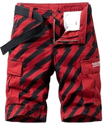 Generic Pantalon cargo pour homme - Style d&eacute;contract&eacute; - Couleur unie - Personnalit&eacute; classique - Rayures tendance - 2026, Rouge, 44