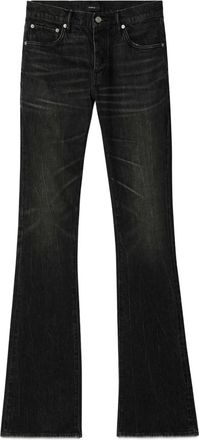 Purple flocked velvet flare jeans - Schwarz