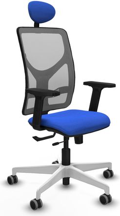 Piqueras y Crespo B&uuml;rostuhl XXL mit 2D-Armlehnen, h&ouml;henverstellbarer Lendenwirbelst&uuml;tze und festem Kopfteil, ausgestattet mit Syncro/Traslack und Schneideschaum, Grau/B