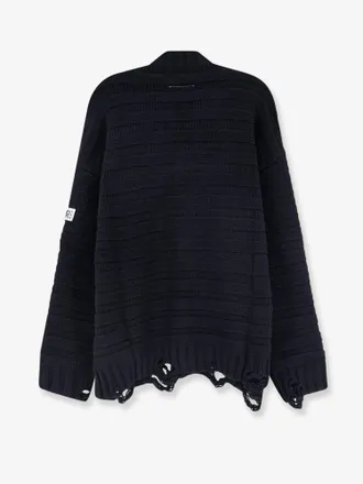 Maison Margiela Mens Cardigan Wool Black Virgin Sweater